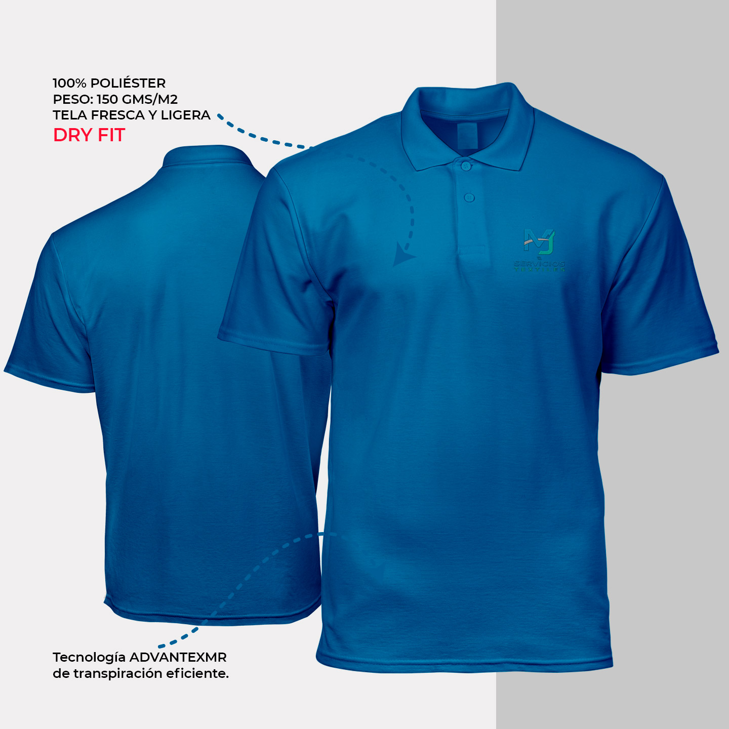 Pack 50 - Playera Tipo Polo Dry Fit