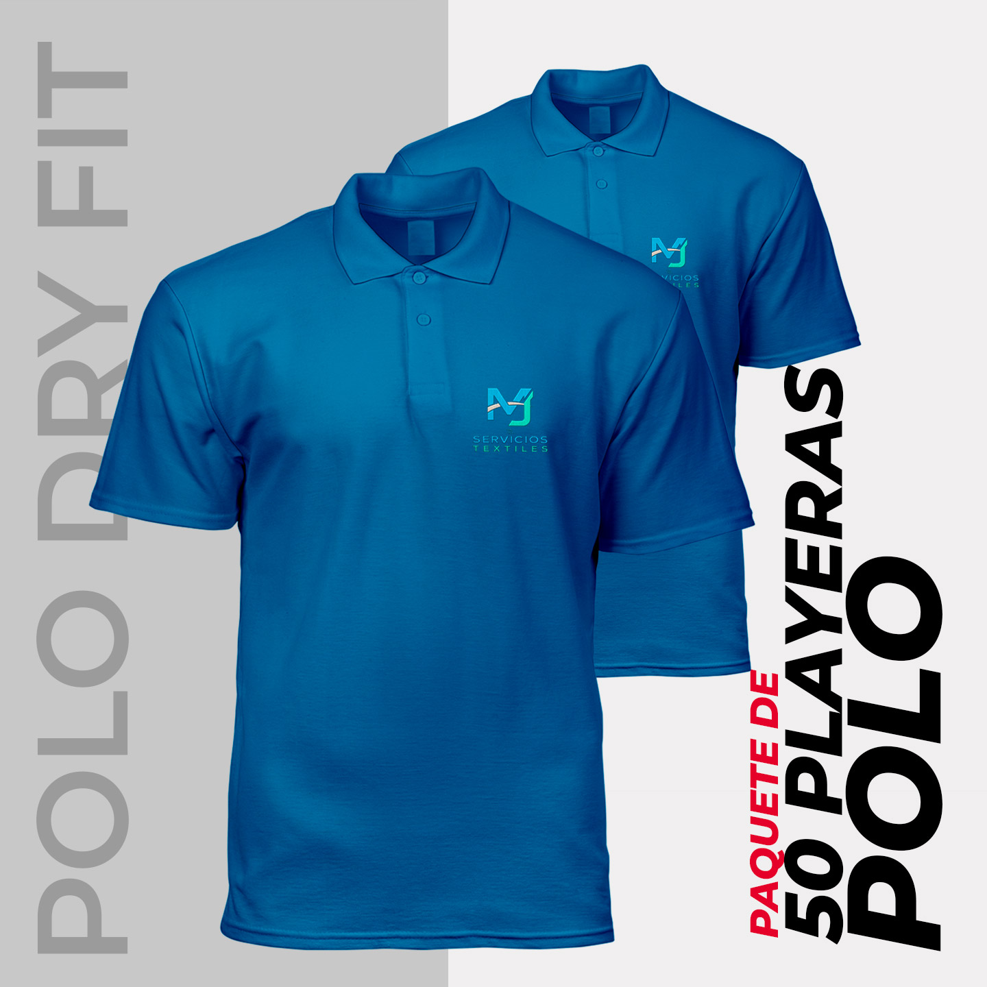 Pack 50 - Playera Tipo Polo Dry Fit